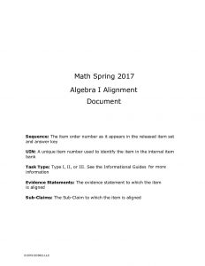 HS Algebra 1 2017 - Alignment Document - New Meridian