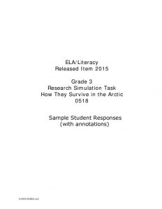 Grade 03 ELA 2015 - Research Simulation Task - Sample Student Responses ...