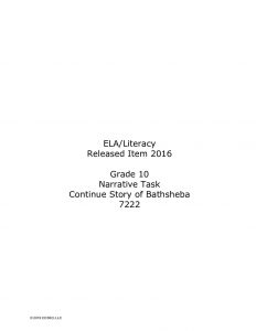 Grade 10 ELA 2016 Narrative Writing Task - Sample Student Responses ...