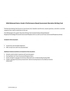 Grade 03 ELA 2016 - Narrative Writing Task - Item Set - New Meridian