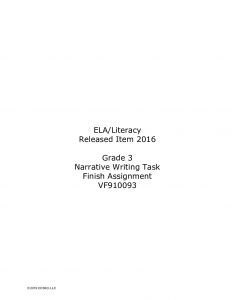 Grade 03 ELA 2016 - Narrative Writing Task - Sample Student Responses ...