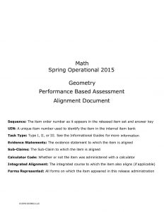 HS Geometry 2015 - PBA - Alignment Document - New Meridian