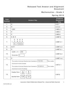 Grade 04 Math 2016 - Key - New Meridian