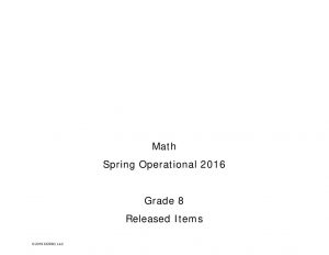 Grade 08 Math 2016 - Item Set - New Meridian