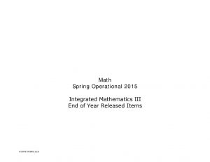 HS Integrated Mathematics III 2015 - EOY - Item_Set - New Meridian