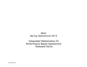HS Integrated Mathematics III 2015 - PBA - Item_Set - New Meridian